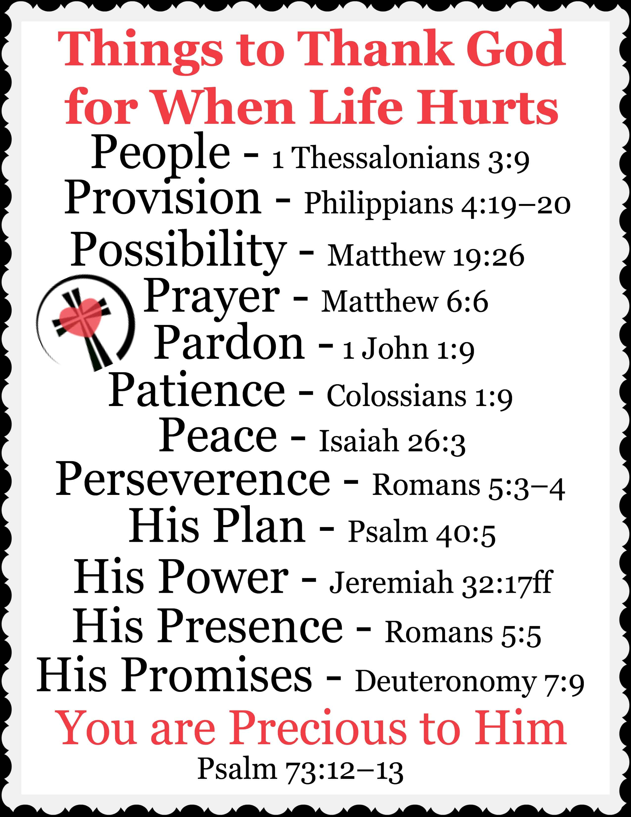 12+ Things to be Thankful for When Life Hurts - Counting My Blessings
