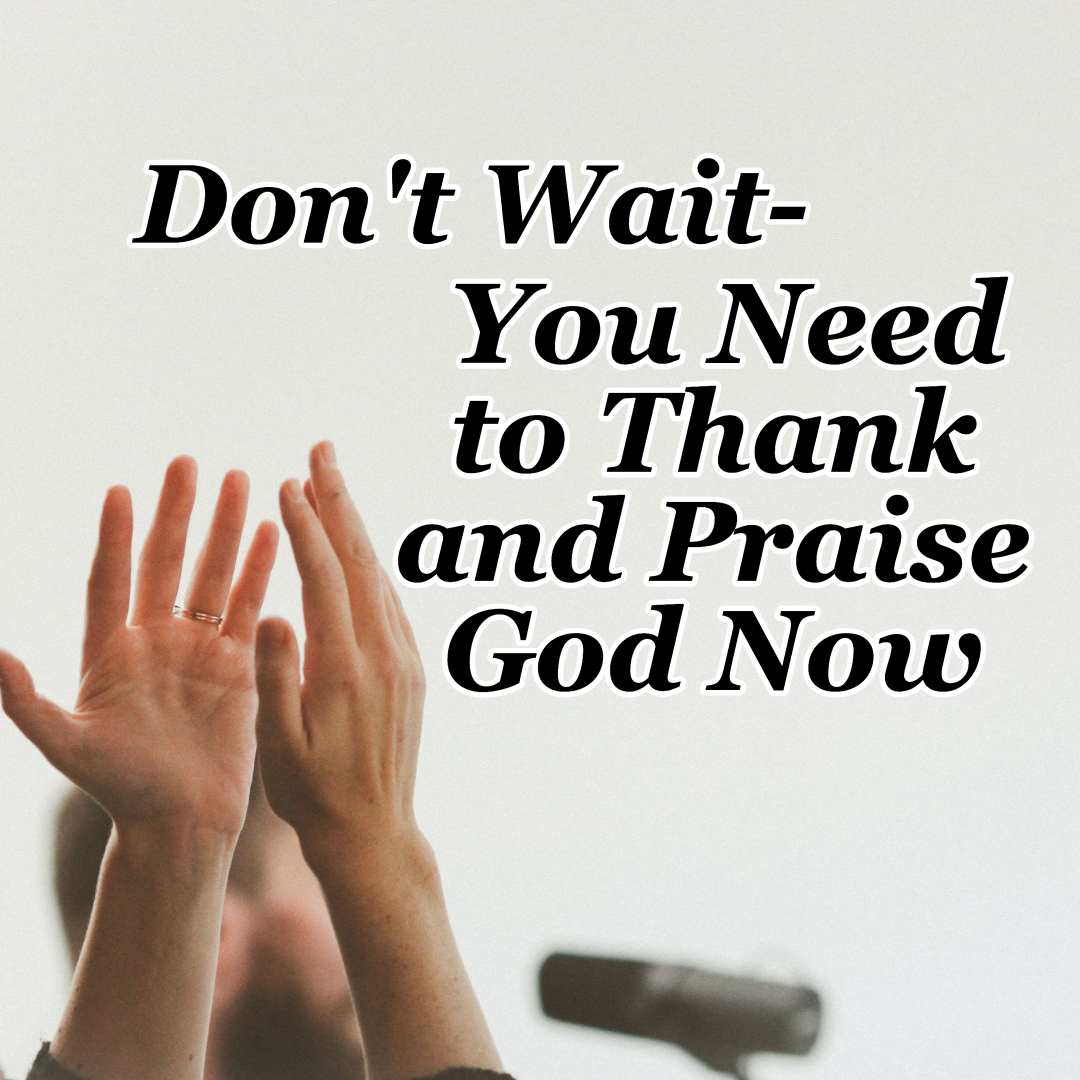Don T Wait You Need To Thank And Praise God Now Counting My Blessings